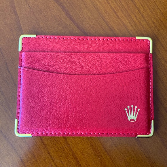 Rolex | Bags | Rolex Card Holder Red 016005 Wallet Document Holder ...